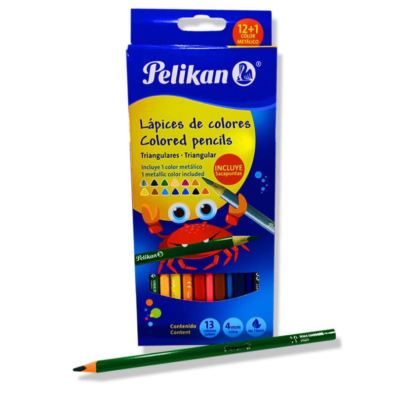 Colores Pelikan x12 Triangular 12+1 - elchiquitindelospreciosbajos.com