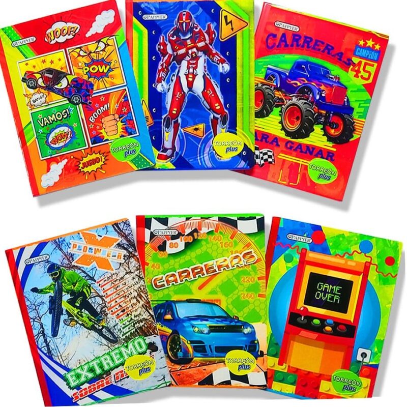 Cuaderno Cosido Pappyer 50 Hojas Cuadriculado con Sticker Niño ...