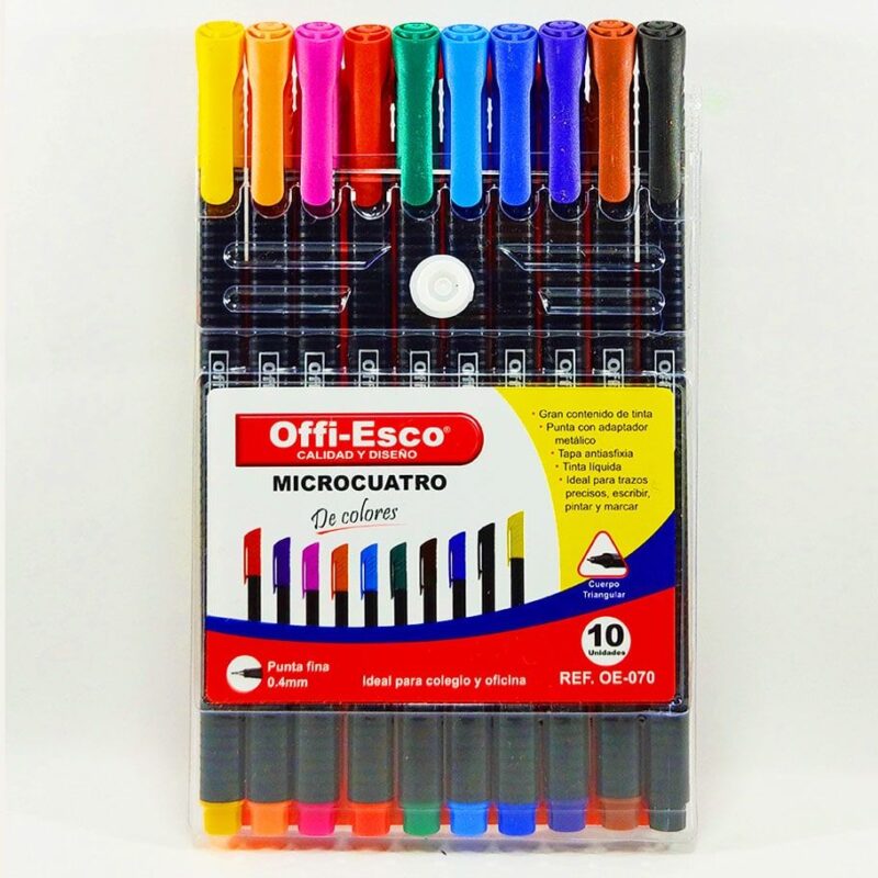 Micropunta / Microcuatro de Colores Offi-Esco x10 ...