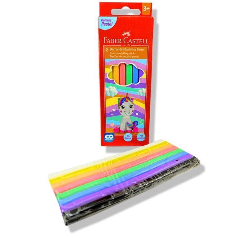 Plastilina Faber-Castell x8 Tonos Pastel - elchiquitindelospreciosbajos.com