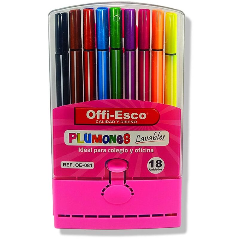 Plumones Offi-Esco Lavable X18 - elchiquitindelospreciosbajos.com