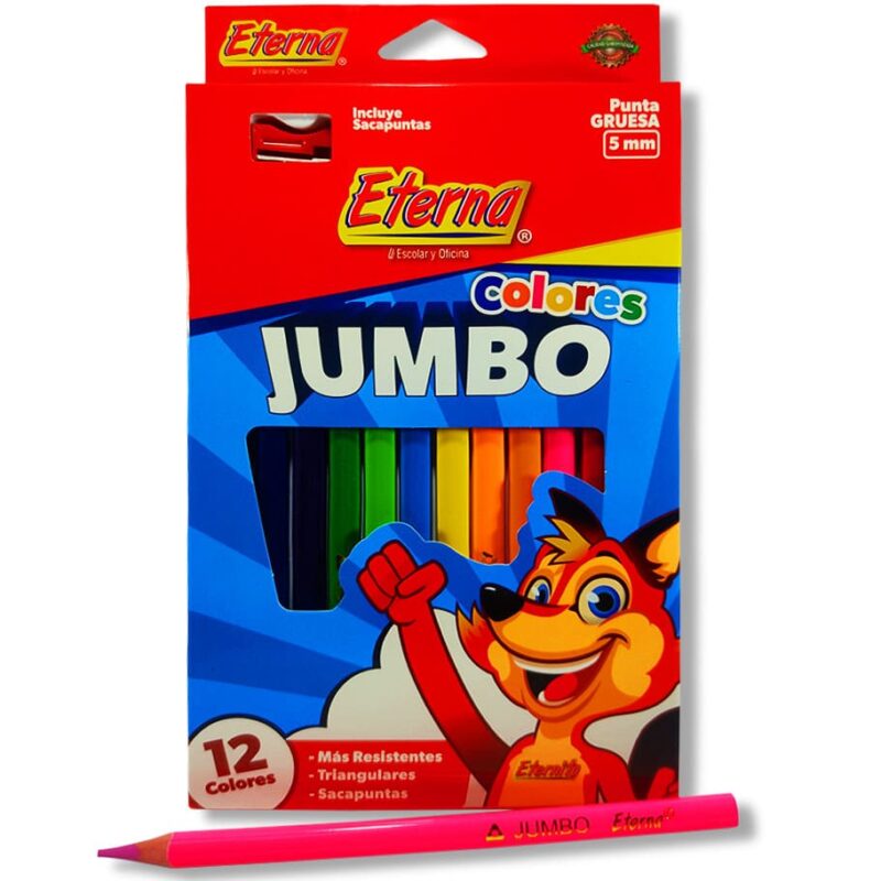 Colores Eterna Jumbo x12 Triangular - elchiquitindelospreciosbajos.com