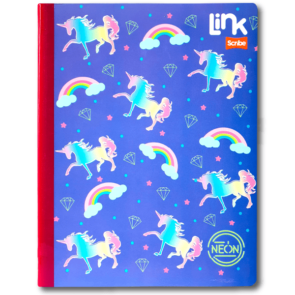 Cuaderno Cosido Con Sticker Link Scribe Neón 100 Hojas Cuadriculado ...